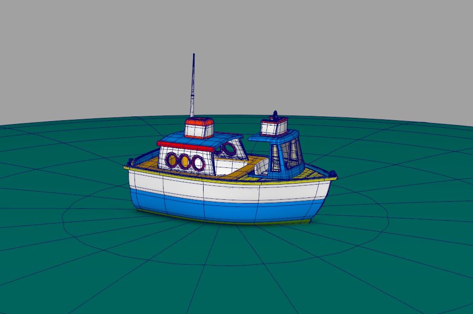 3D cartoon boat model - TurboSquid 1394628