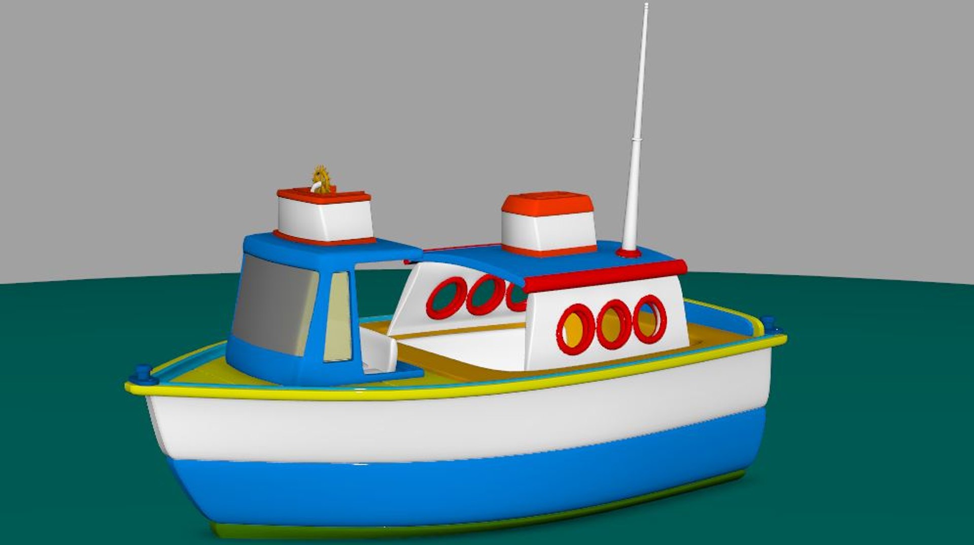 3D cartoon boat model - TurboSquid 1394628