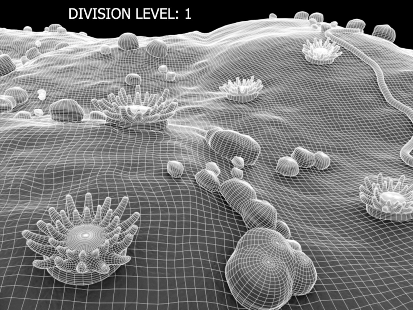 3d Microscopic Environment Bacteria Model