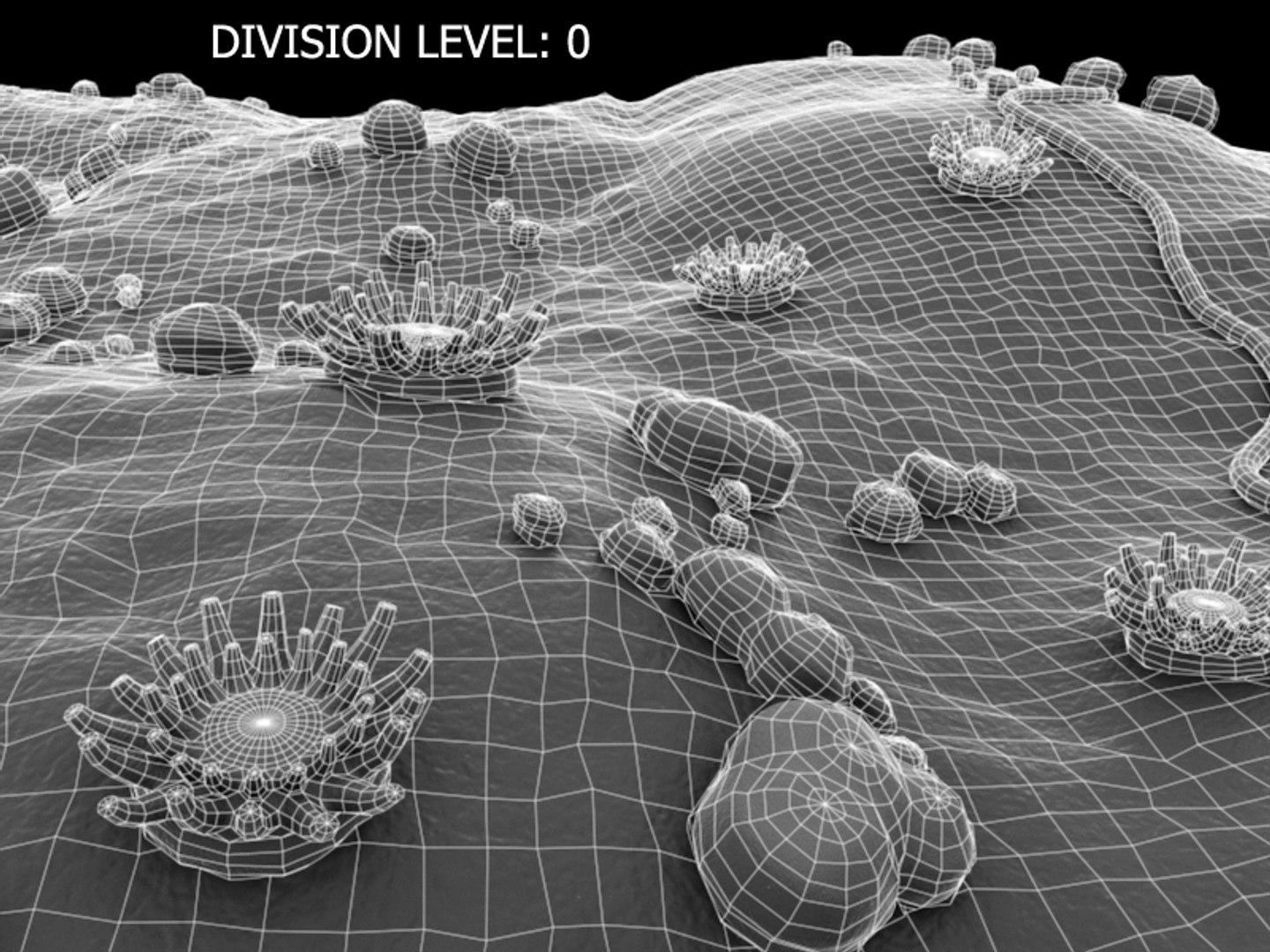 3d Microscopic Environment Bacteria Model