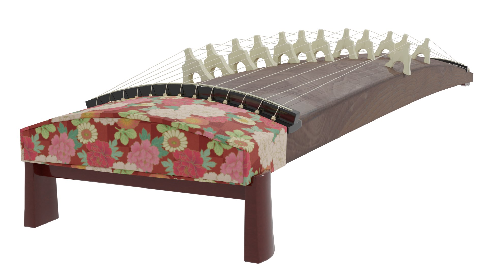Koto Japanese Traditional Musical Instrument 3D Model - TurboSquid 1883605