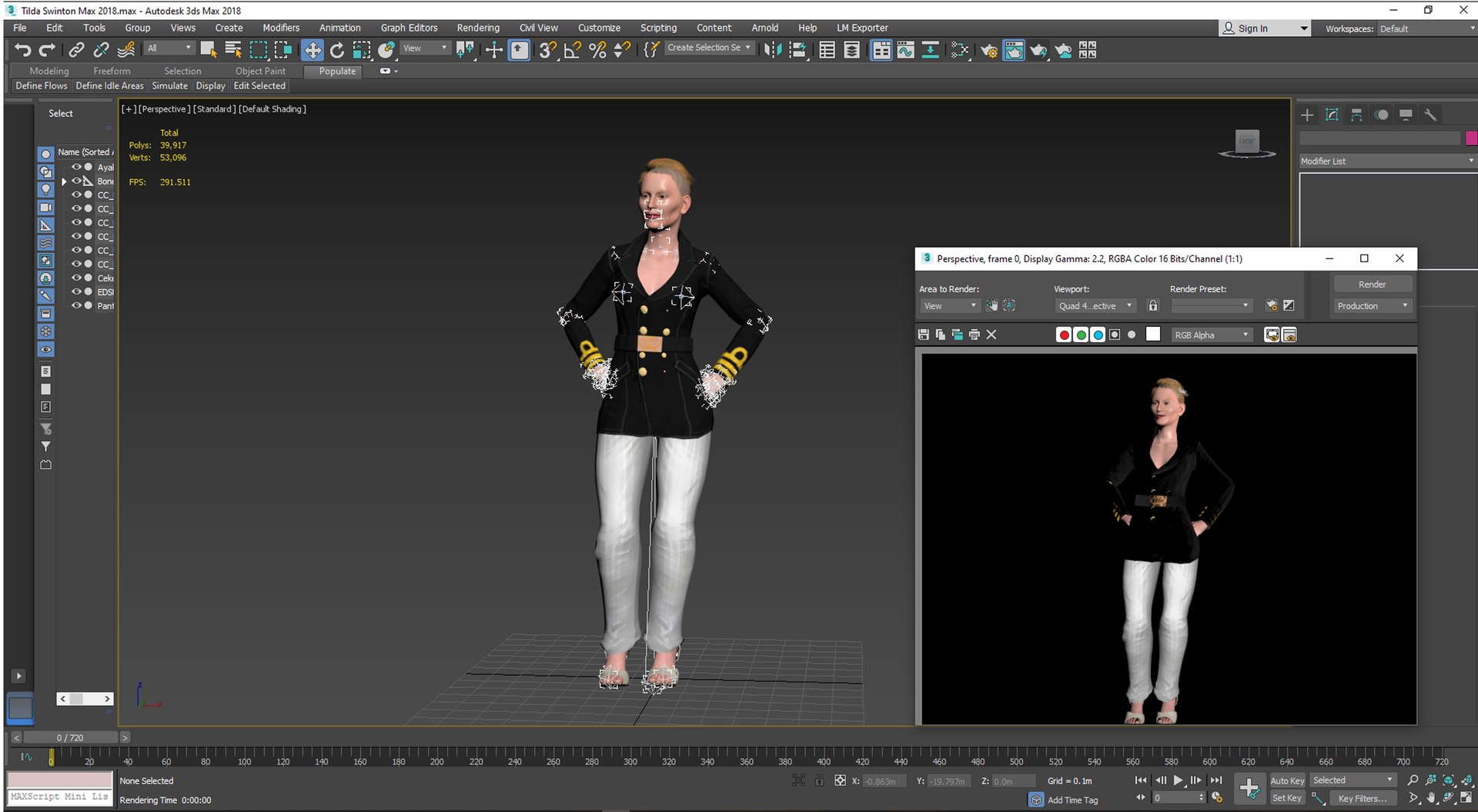 3D Model Tilda Swinton 2 3D Rigged Model Ready For Animation ...