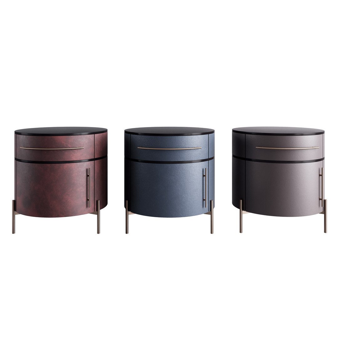 Leather Bedside Table Baxter Plisse 3D Model - TurboSquid 2082988