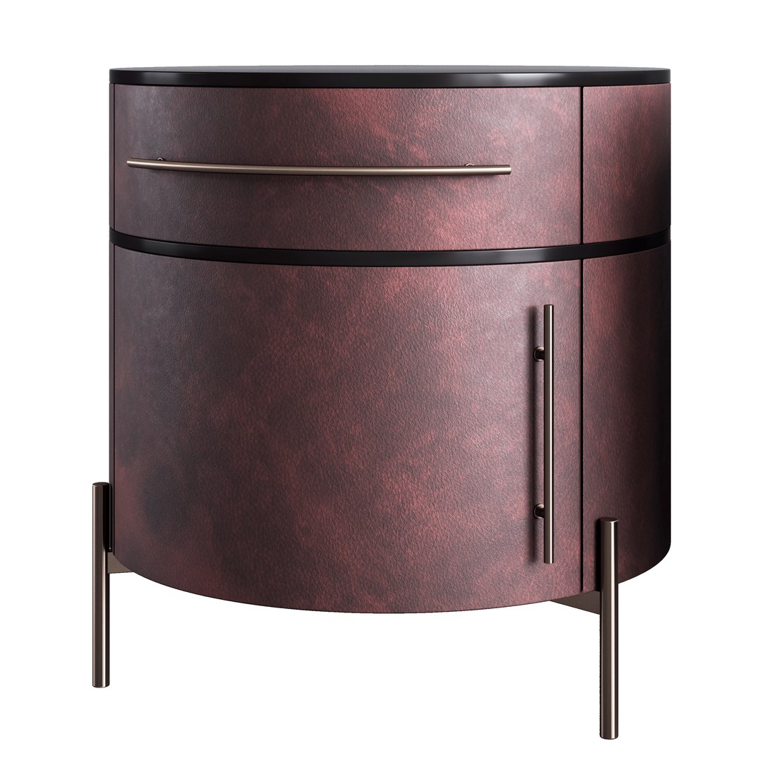 Leather Bedside Table Baxter Plisse 3D Model - TurboSquid 2082988