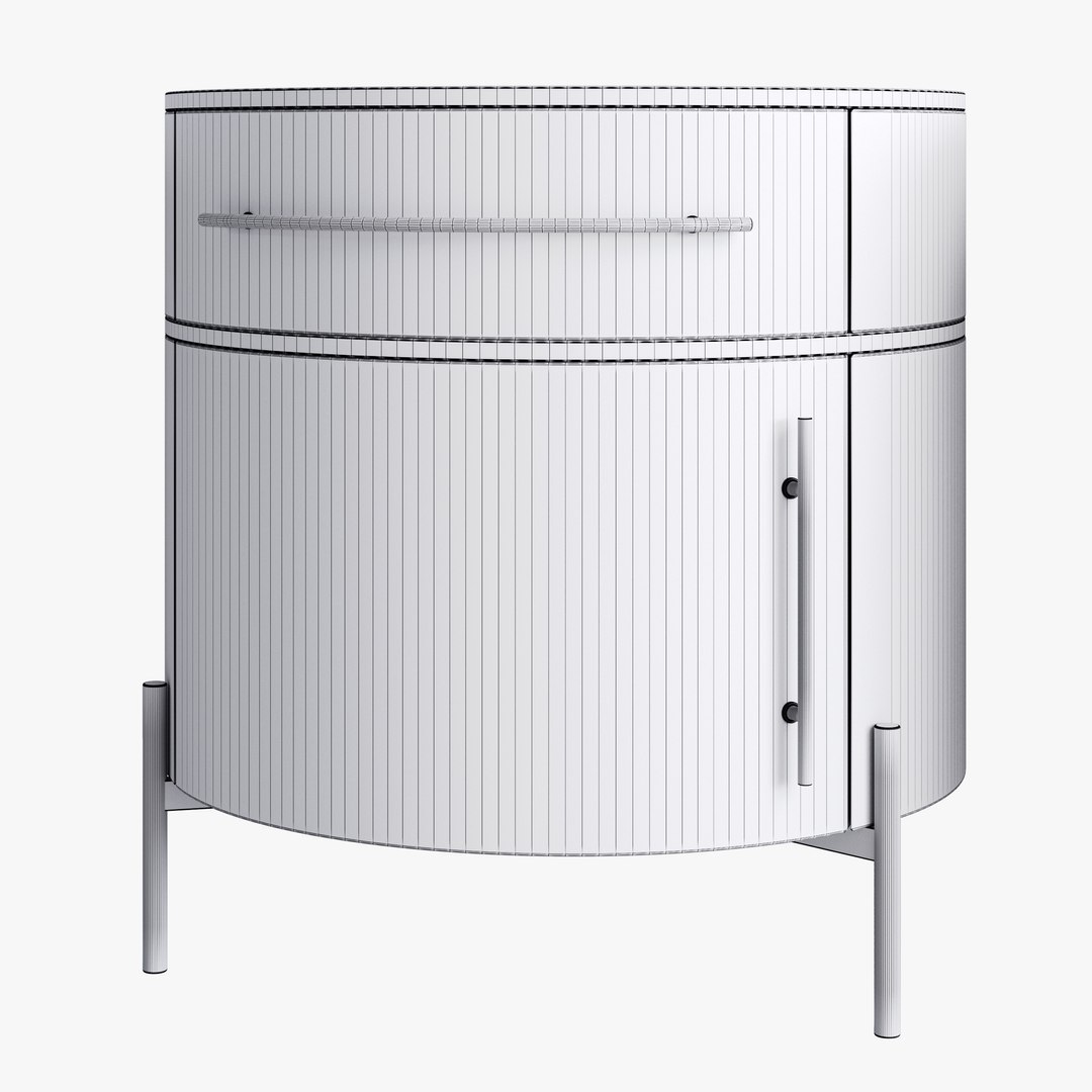 Leather Bedside Table Baxter Plisse 3D Model - TurboSquid 2082988