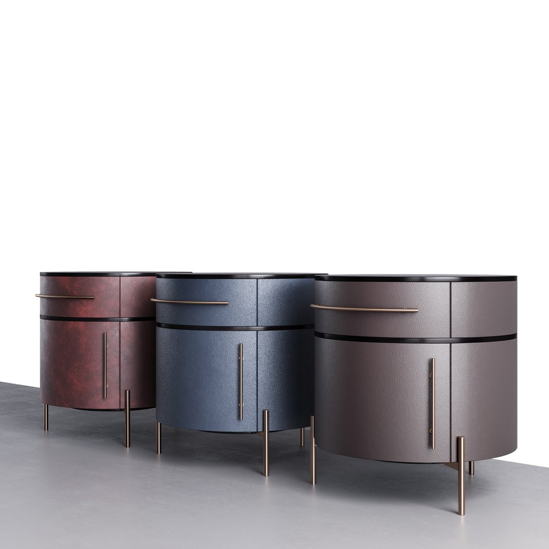 Leather Bedside Table Baxter Plisse 3D Model - TurboSquid 2082988