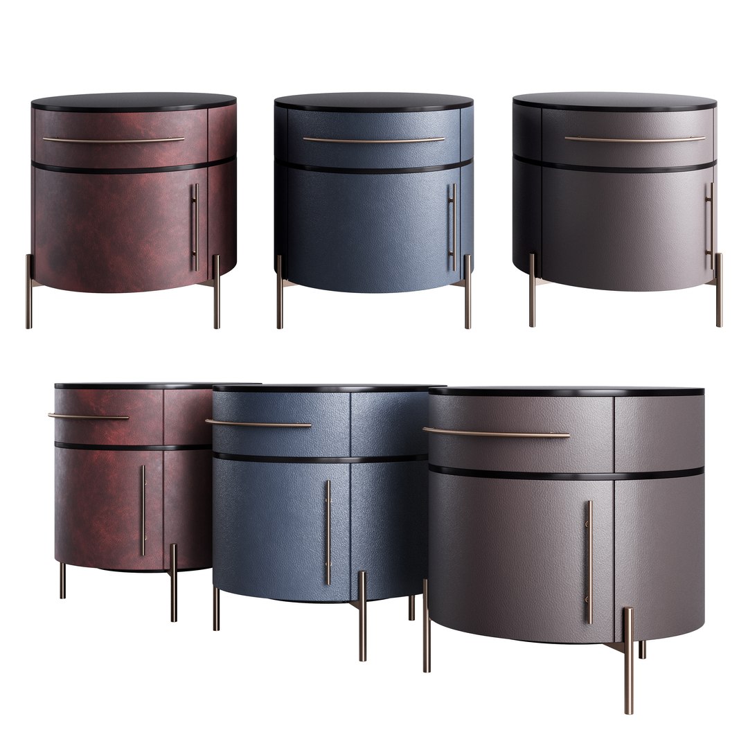 Leather Bedside Table Baxter Plisse 3D Model - TurboSquid 2082988