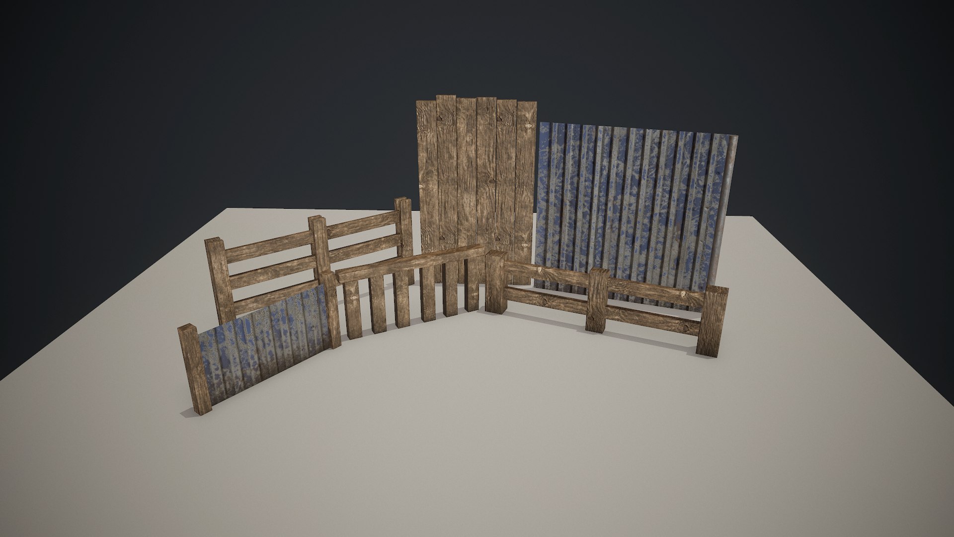 Low-poly Fences Pack 3D Model - TurboSquid 1263064
