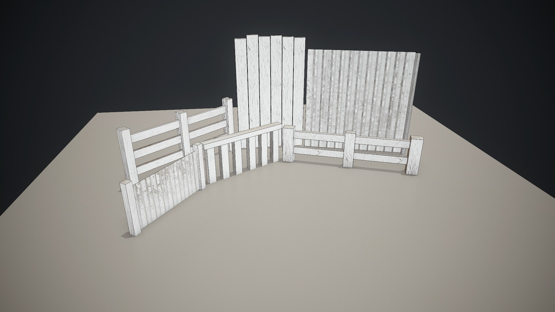 Low-poly Fences Pack 3D Model - TurboSquid 1263064