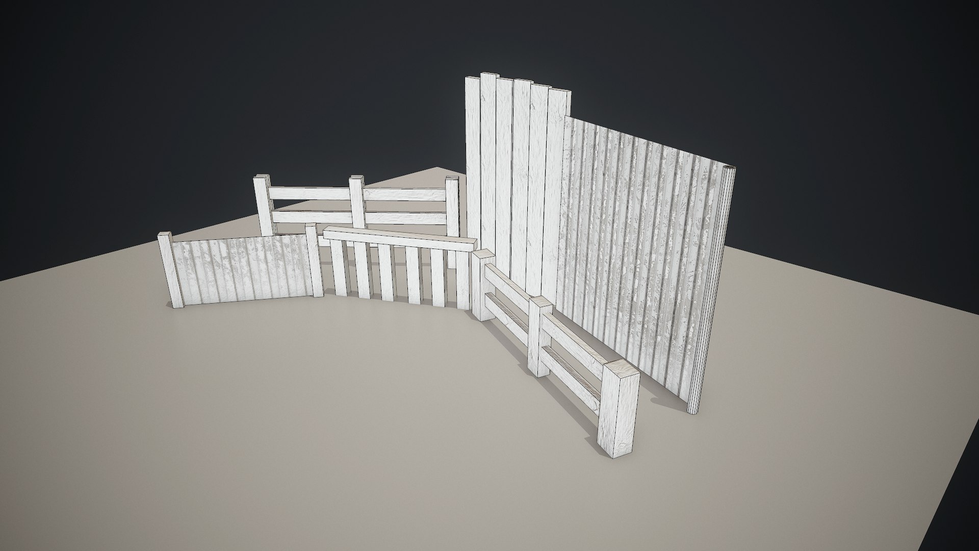 Low-poly Fences Pack 3D Model - TurboSquid 1263064