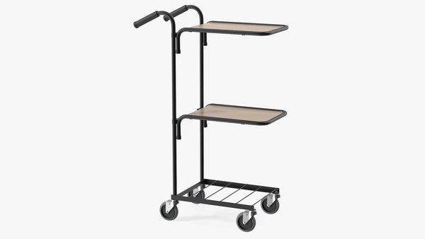 Mini Trolley With Two Shelves Black 3D model - TurboSquid 1971280