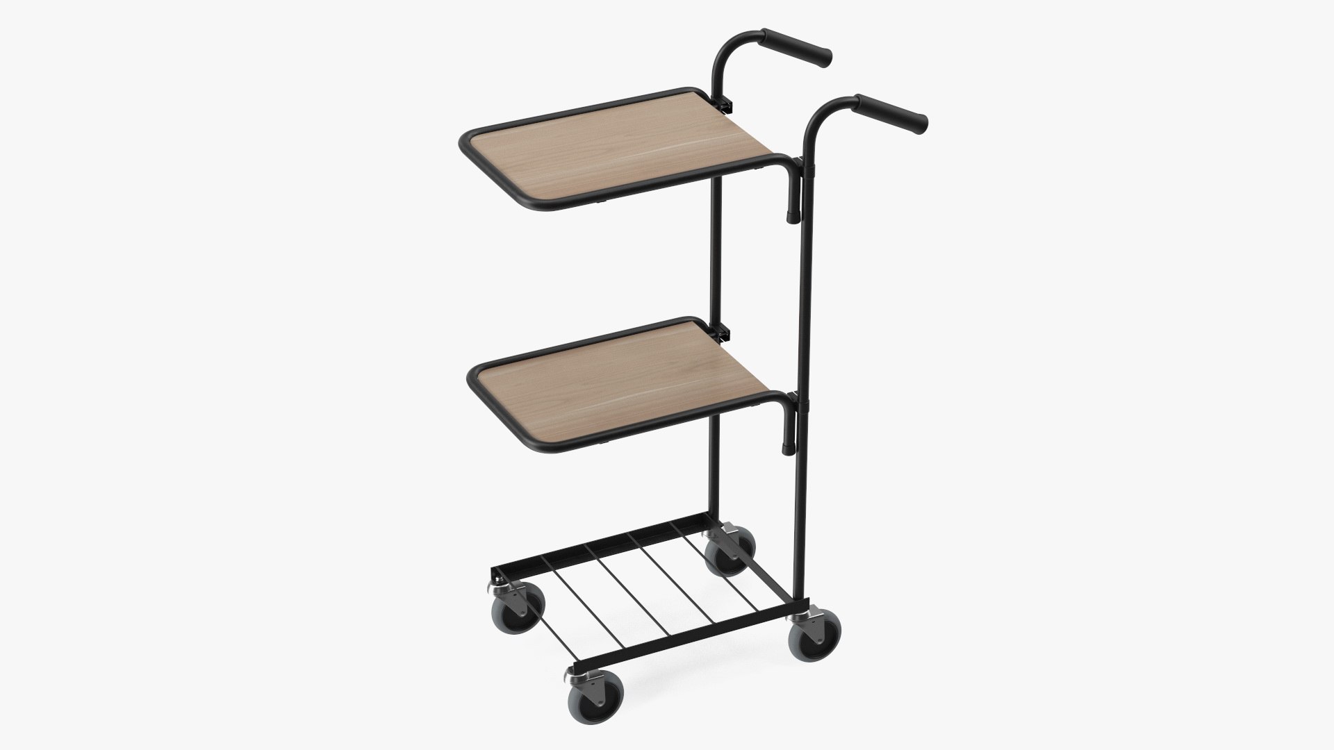 Mini Trolley With Two Shelves Black 3D Model - TurboSquid 1971280