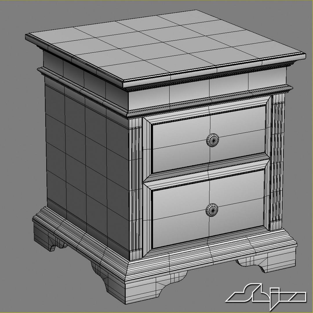 3d Model Bedside Table