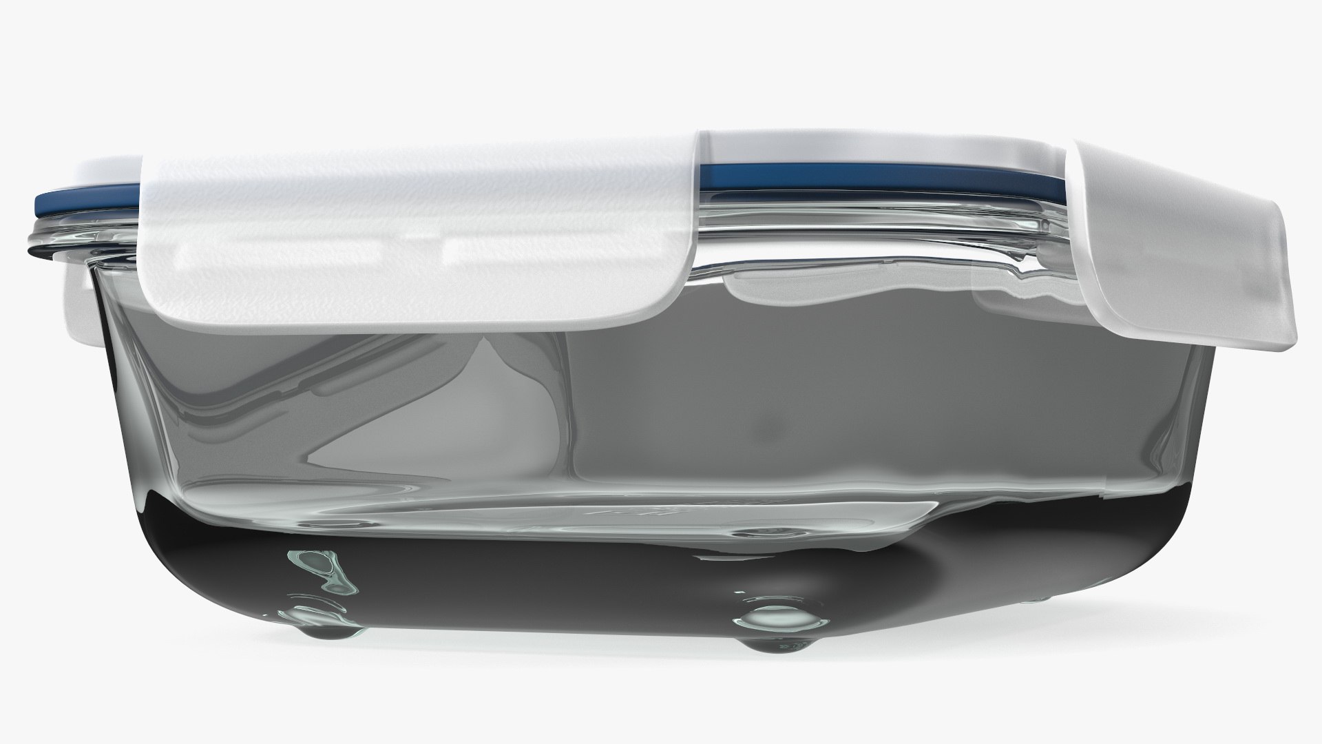 3D Rectangular Glass Clip Lock Food Container 1000ml - TurboSquid 1735851