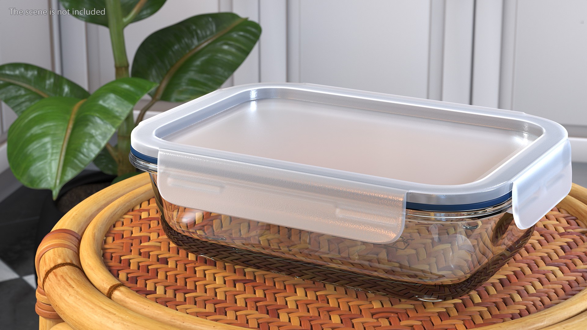 3D Rectangular Glass Clip Lock Food Container 1000ml - TurboSquid 1735851
