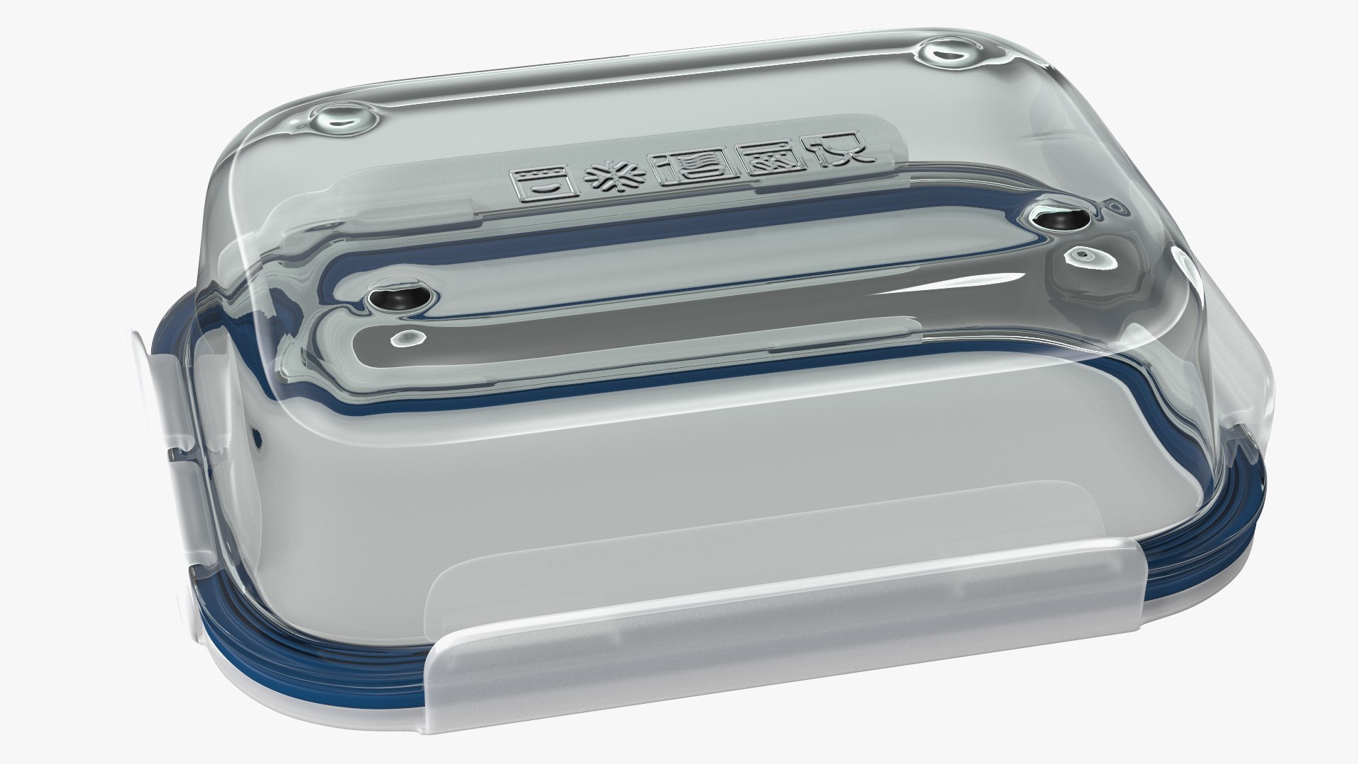 3D Rectangular Glass Clip Lock Food Container 1000ml - TurboSquid 1735851