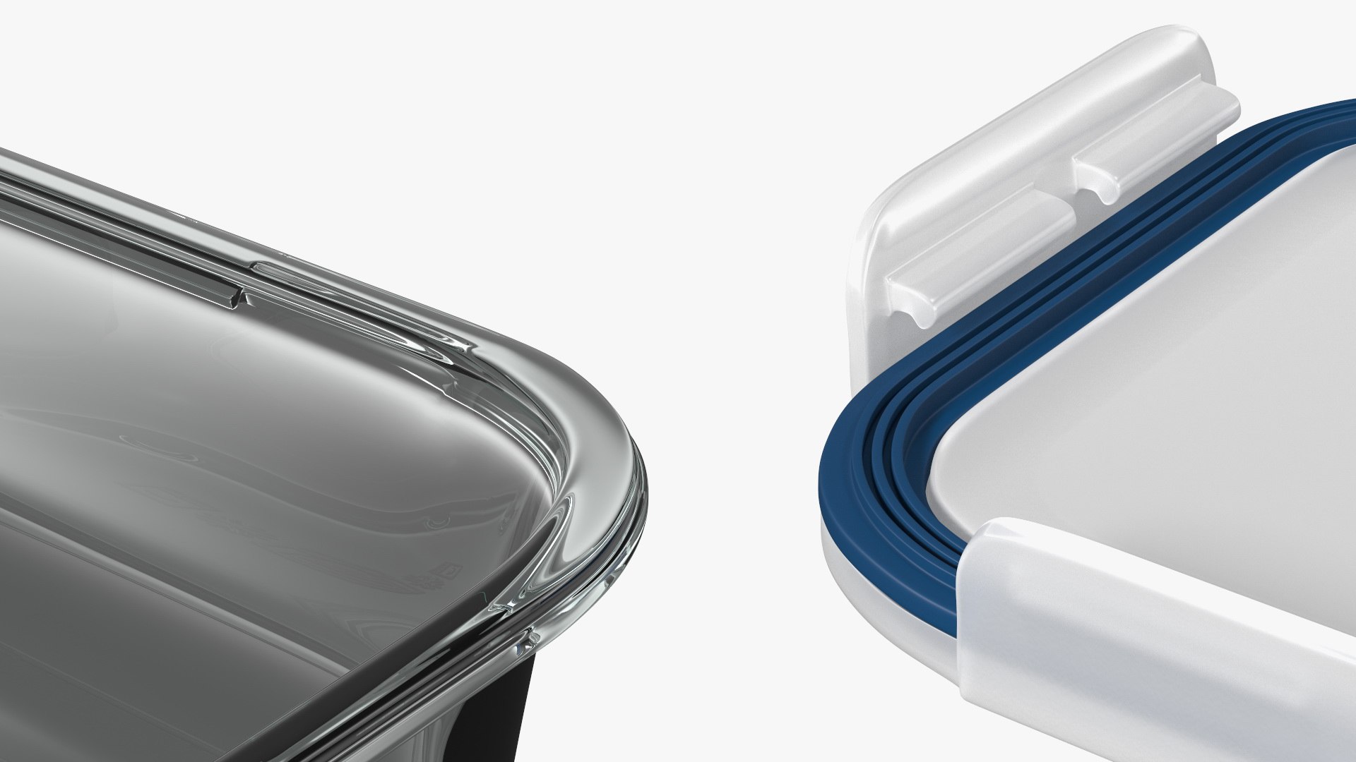 3D Rectangular Glass Clip Lock Food Container 1000ml - TurboSquid 1735851