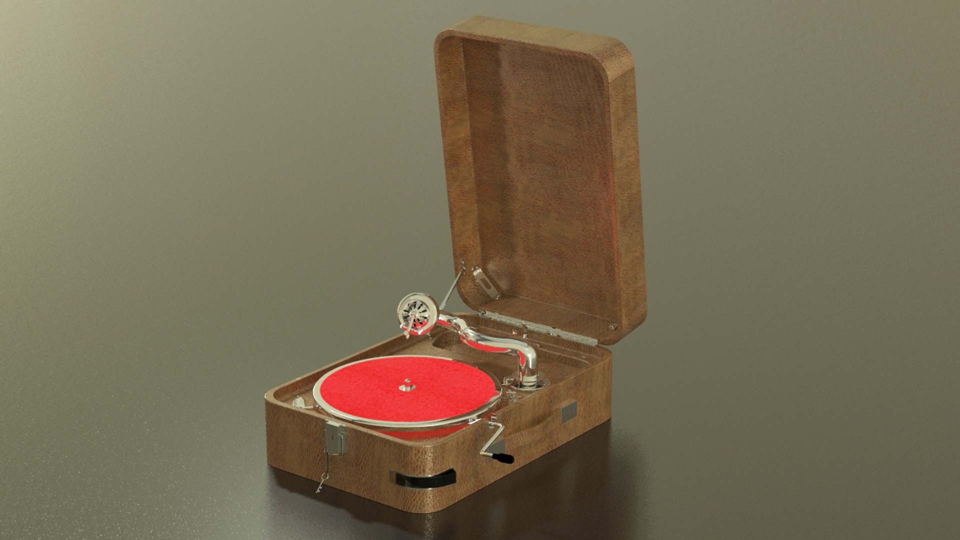 3d portable gramophone model