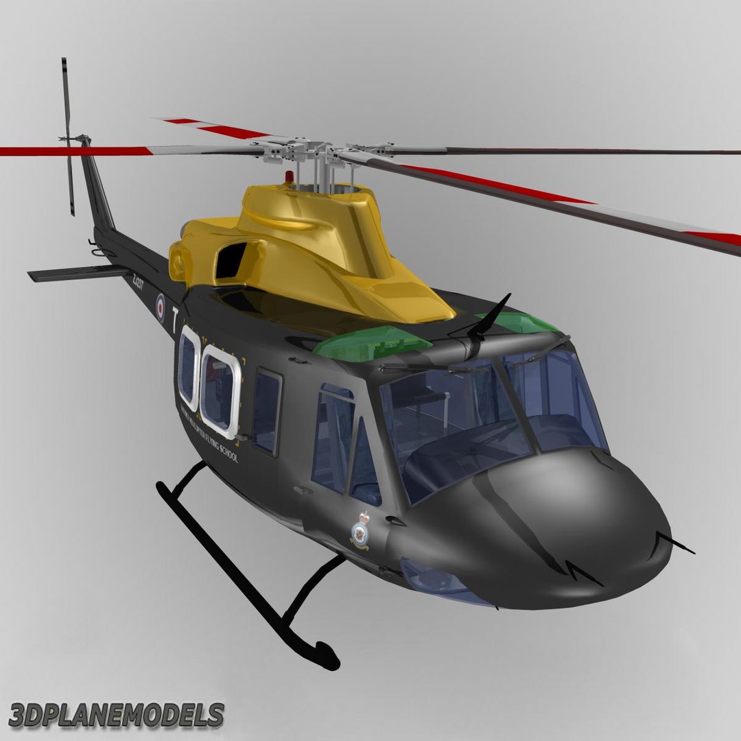 Bell 412 Helicopter Animation 3d Obj