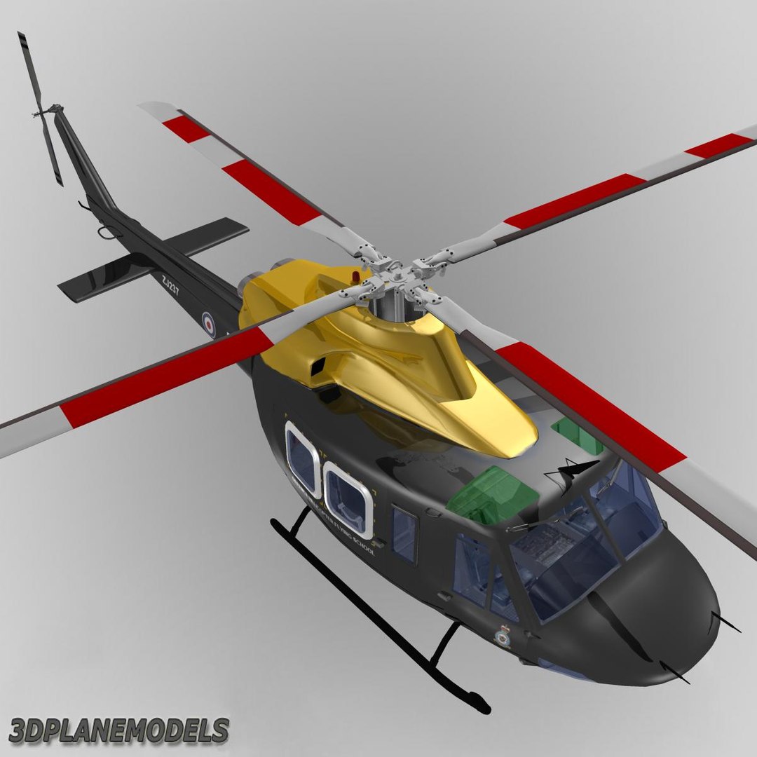Bell 412 Helicopter Animation 3d Obj