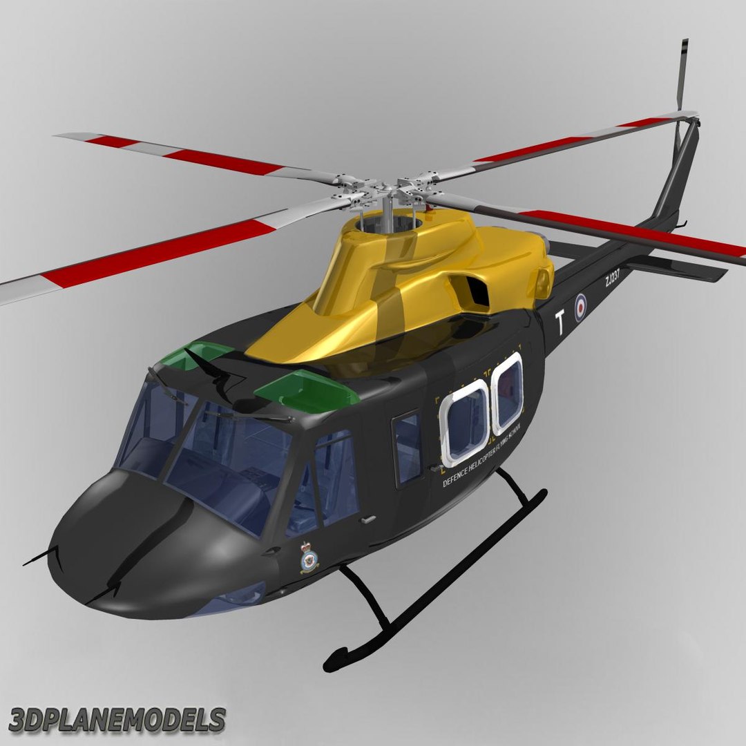 Bell 412 Helicopter Animation 3d Obj