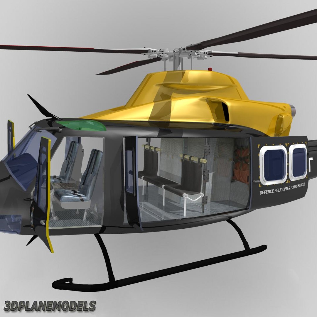 Bell 412 Helicopter Animation 3d Obj