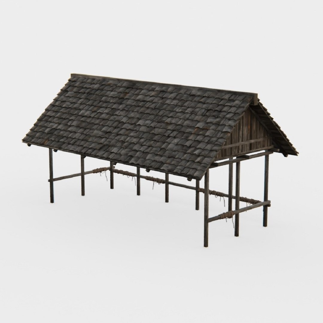 3D Old Wooden Medieval Shed Building 3 Model - TurboSquid 2104770