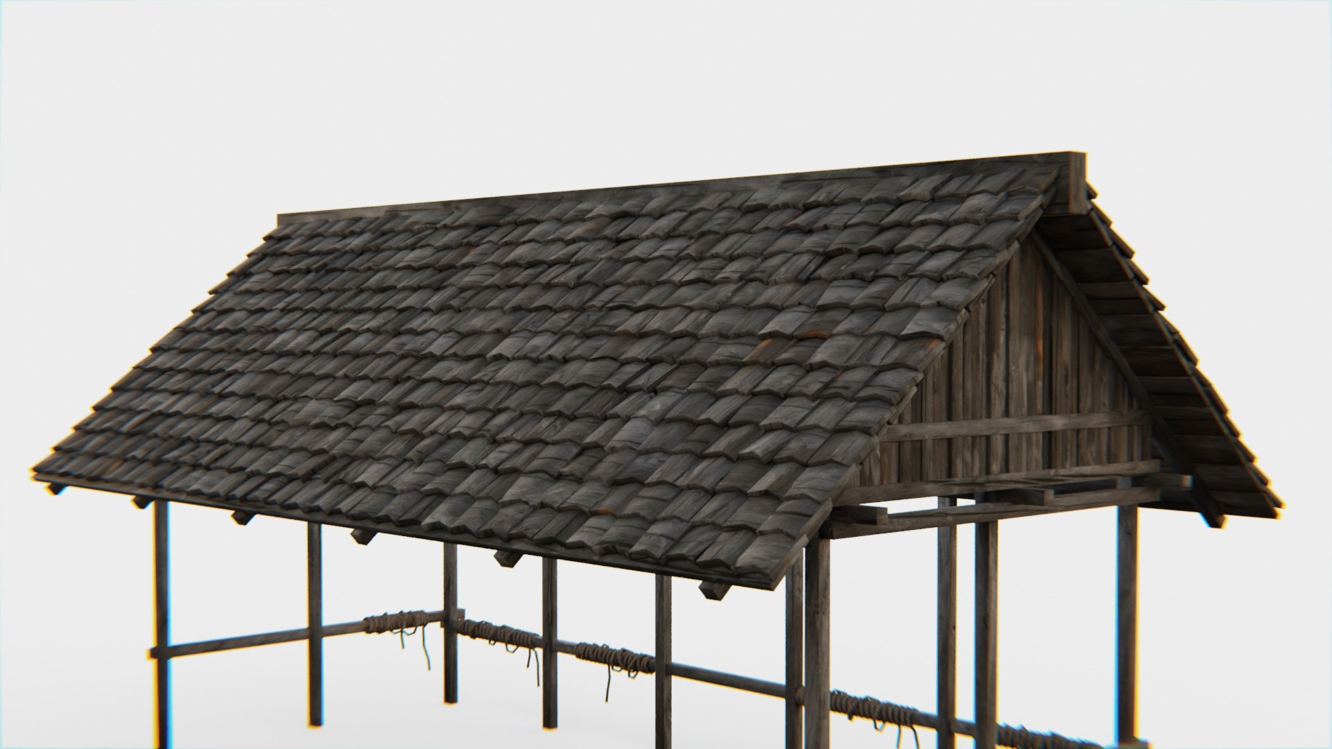 3D Old Wooden Medieval Shed Building 3 Model - TurboSquid 2104770