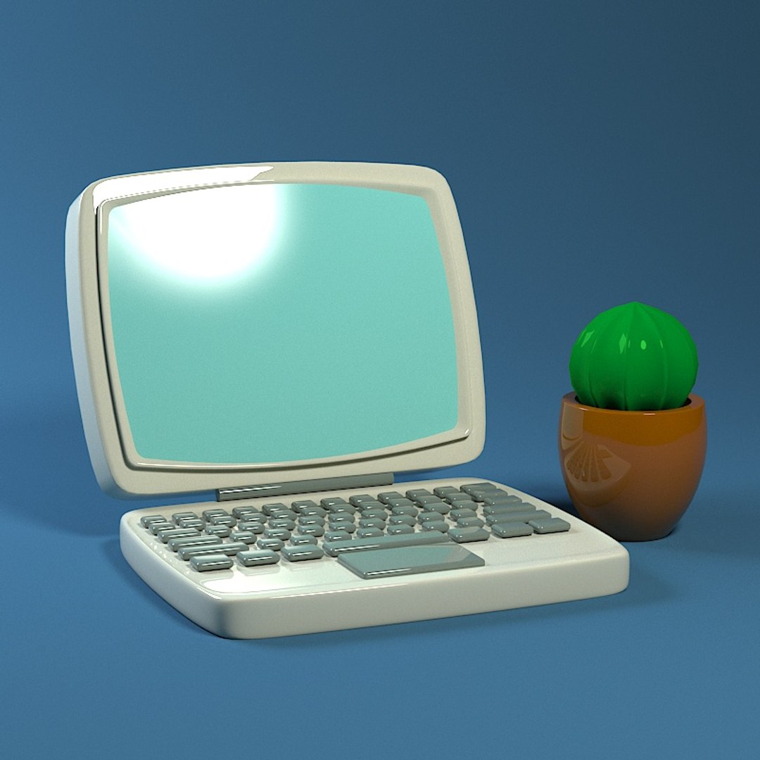 Cartoon Laptop Notebook 3D Model - TurboSquid 1866820