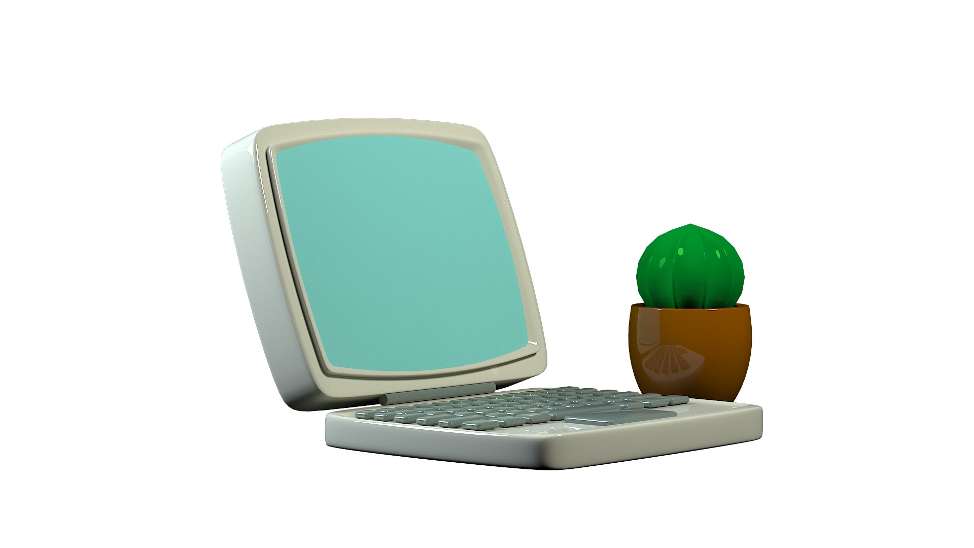 Cartoon Laptop Notebook 3D Model - TurboSquid 1866820