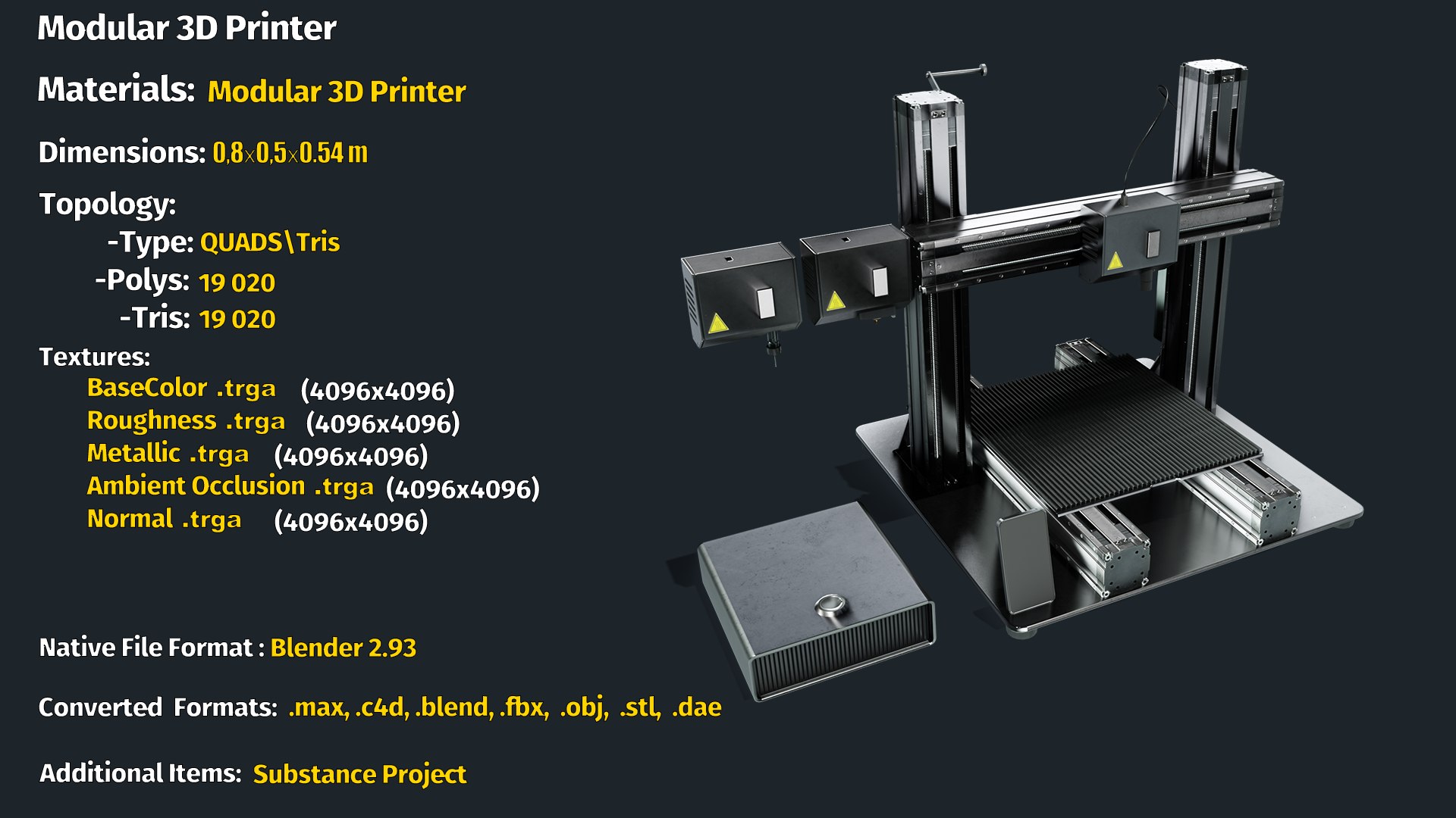 Modular 3D Printer Model - TurboSquid 1771799