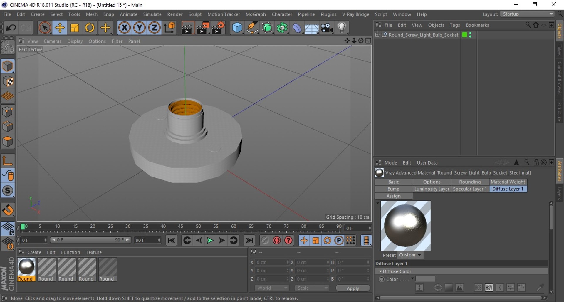 3D Round Screw Light Bulb Socket Model - TurboSquid 2243141
