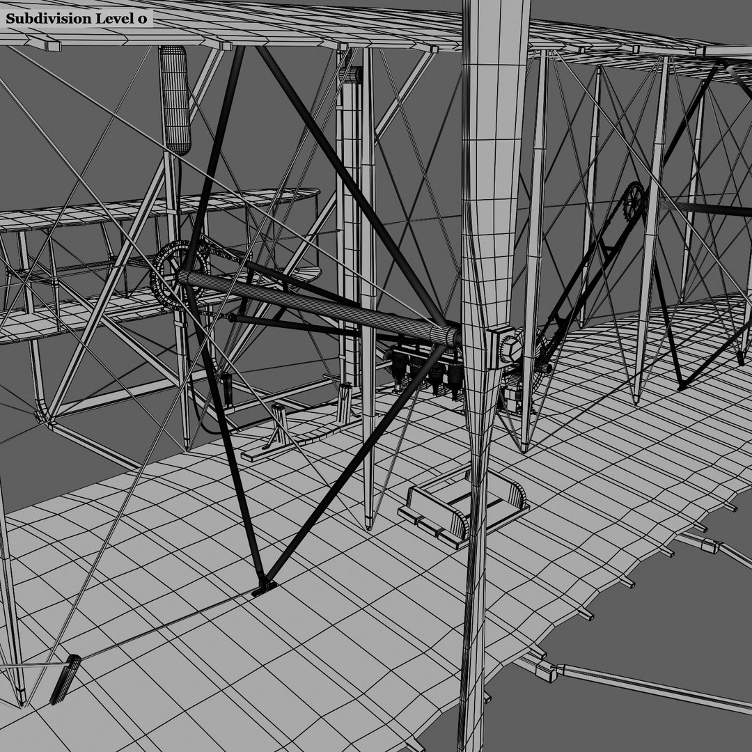 wright flyer 1903 brothers 3d model