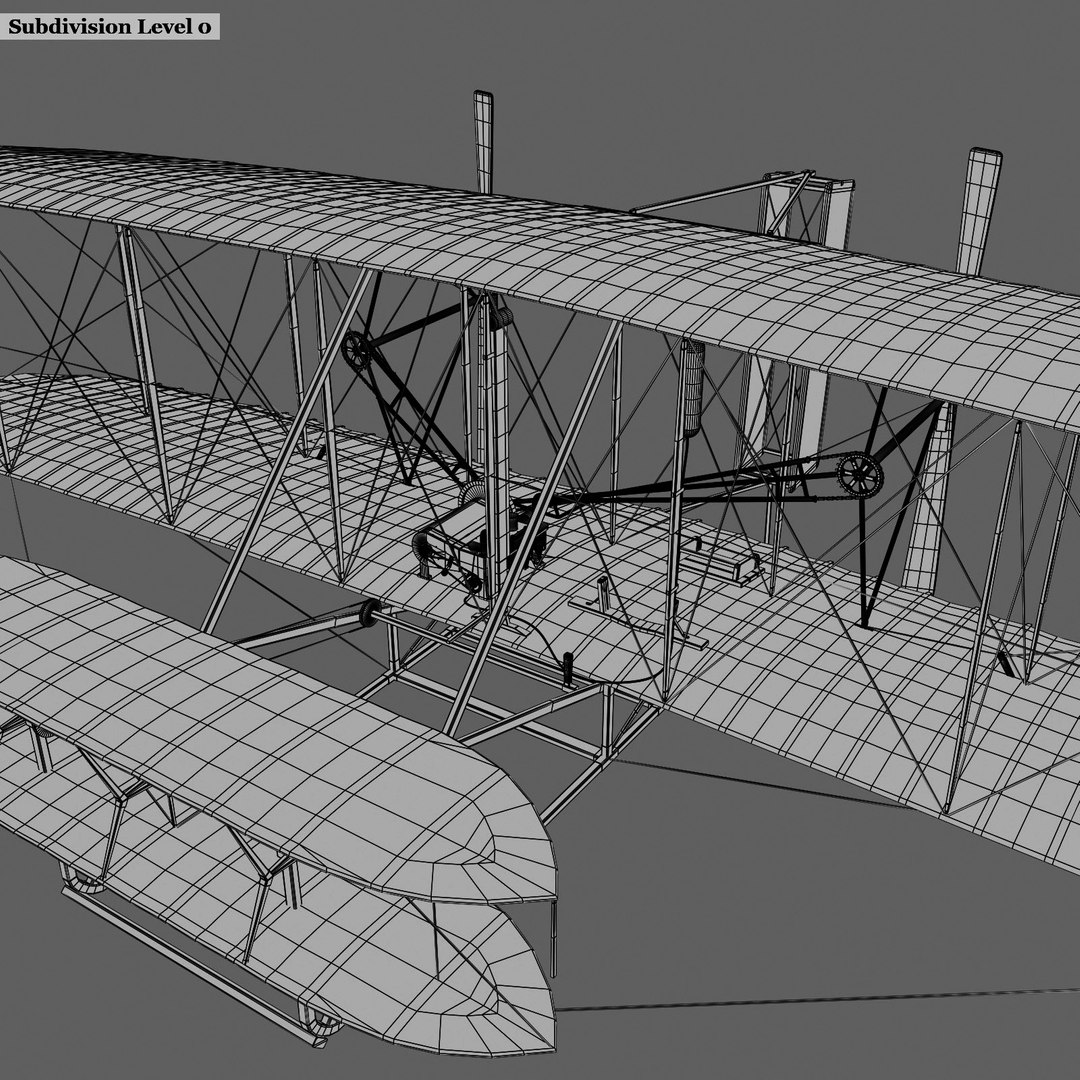 wright flyer 1903 brothers 3d model