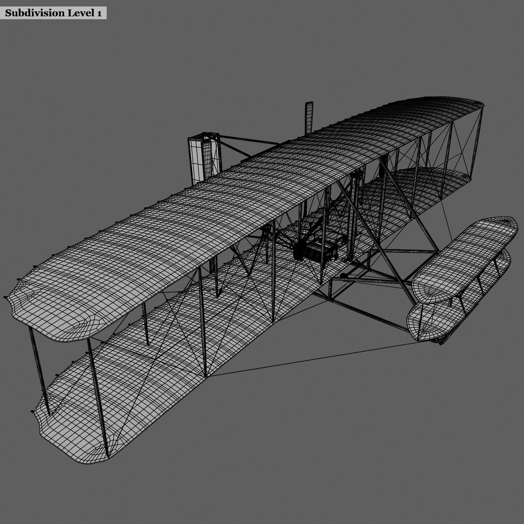 wright flyer 1903 brothers 3d model