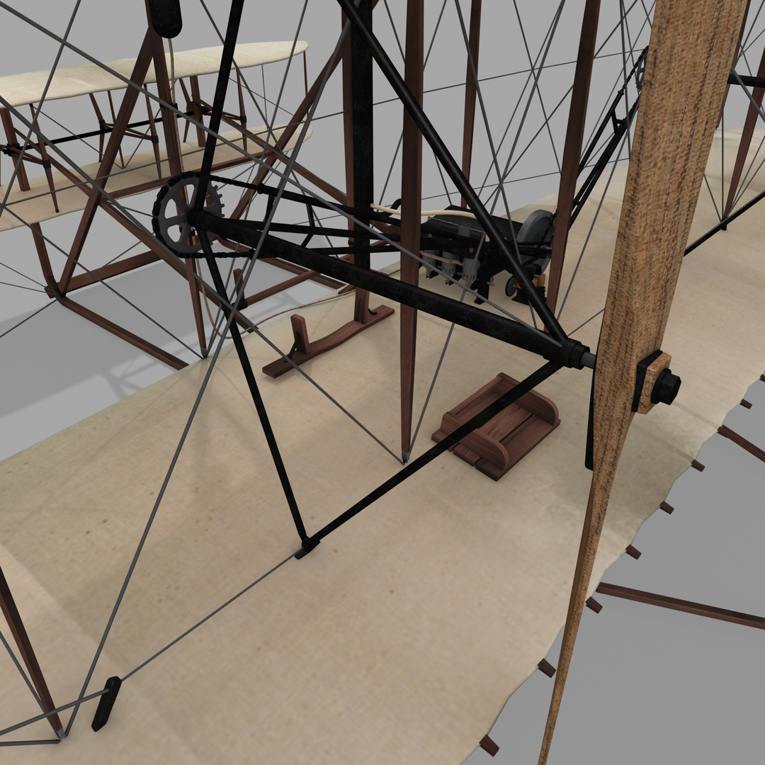 wright flyer 1903 brothers 3d model