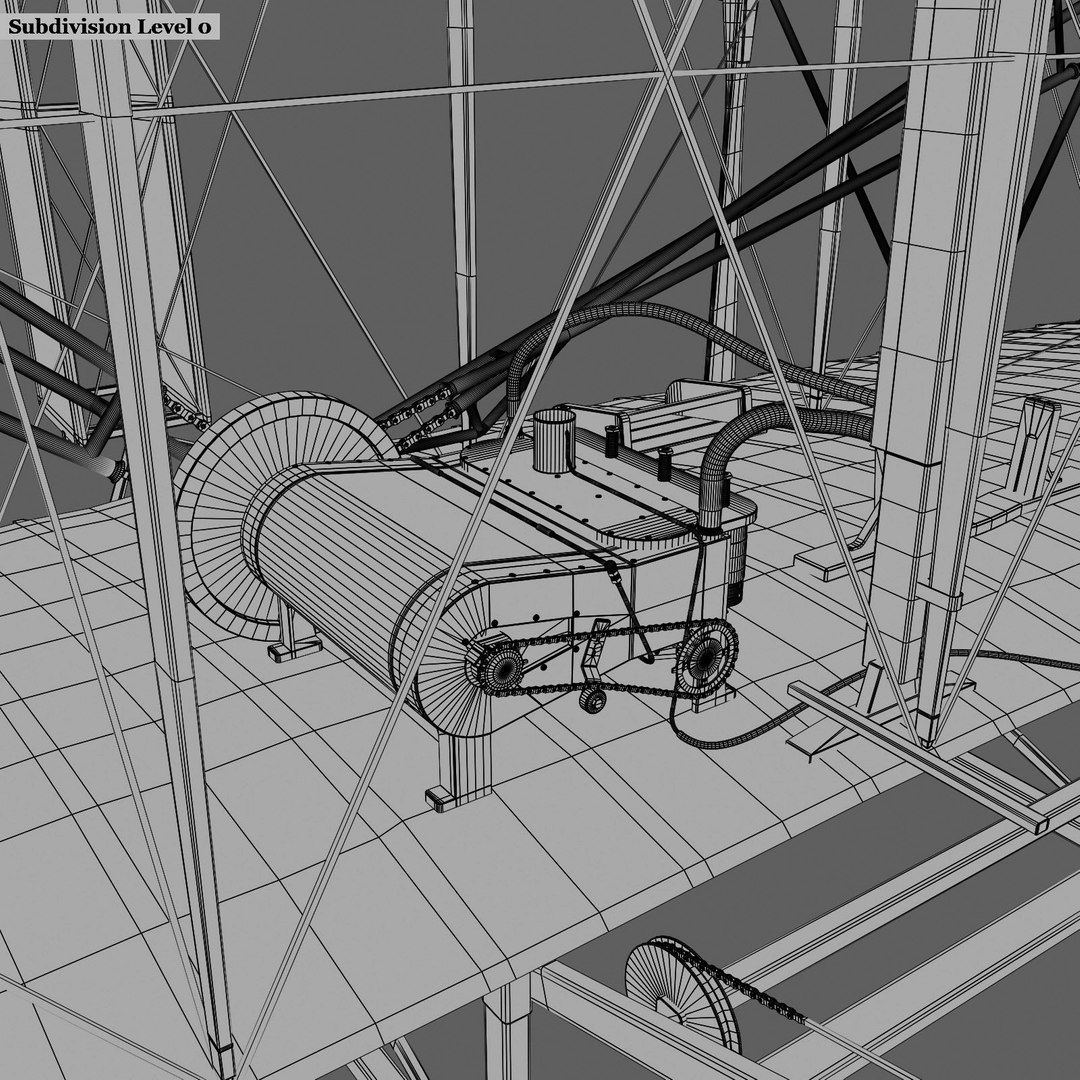 wright flyer 1903 brothers 3d model