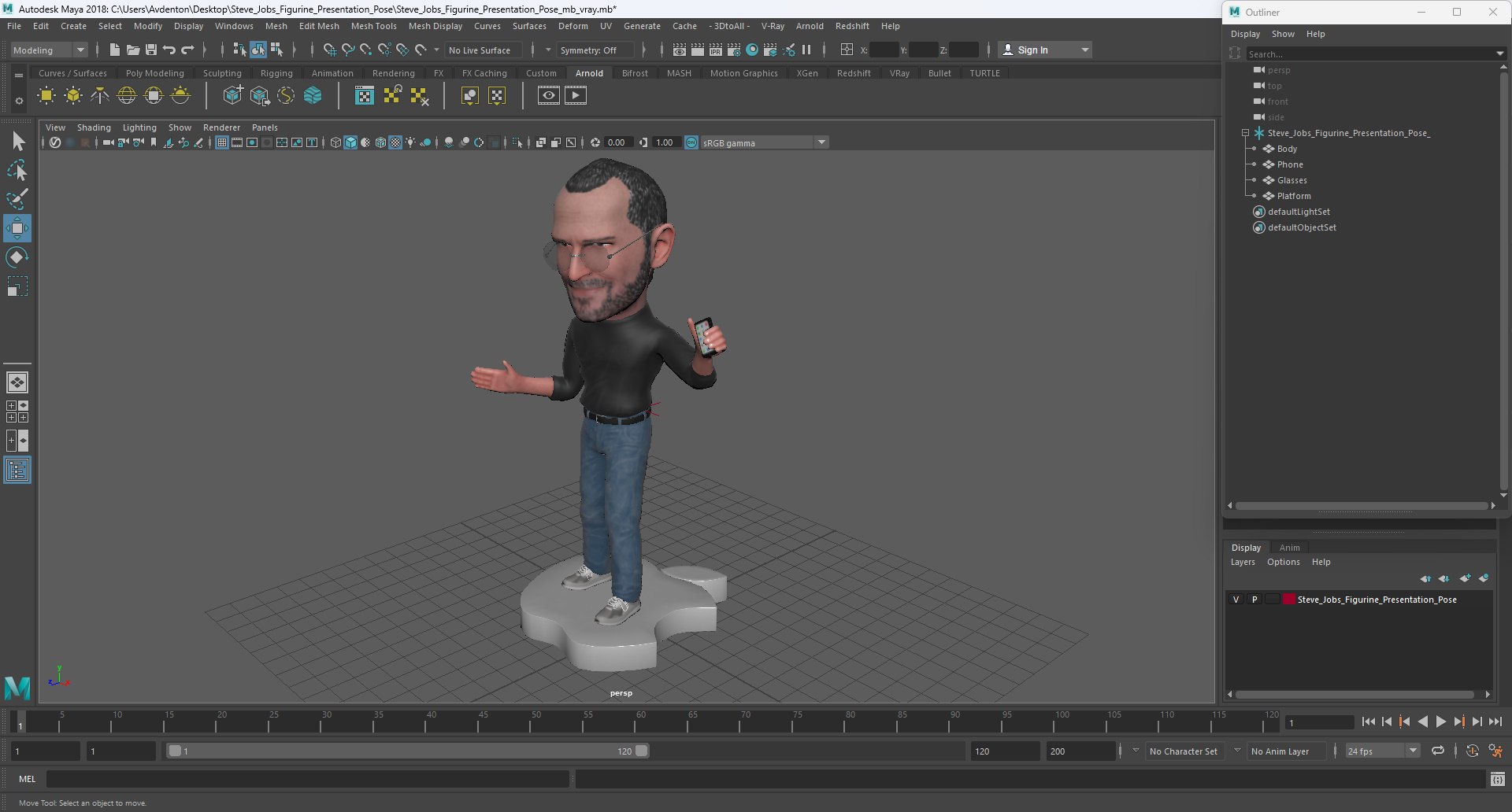 3D Steve Jobs Figurine Presentation Pose For 3D Print Model ...