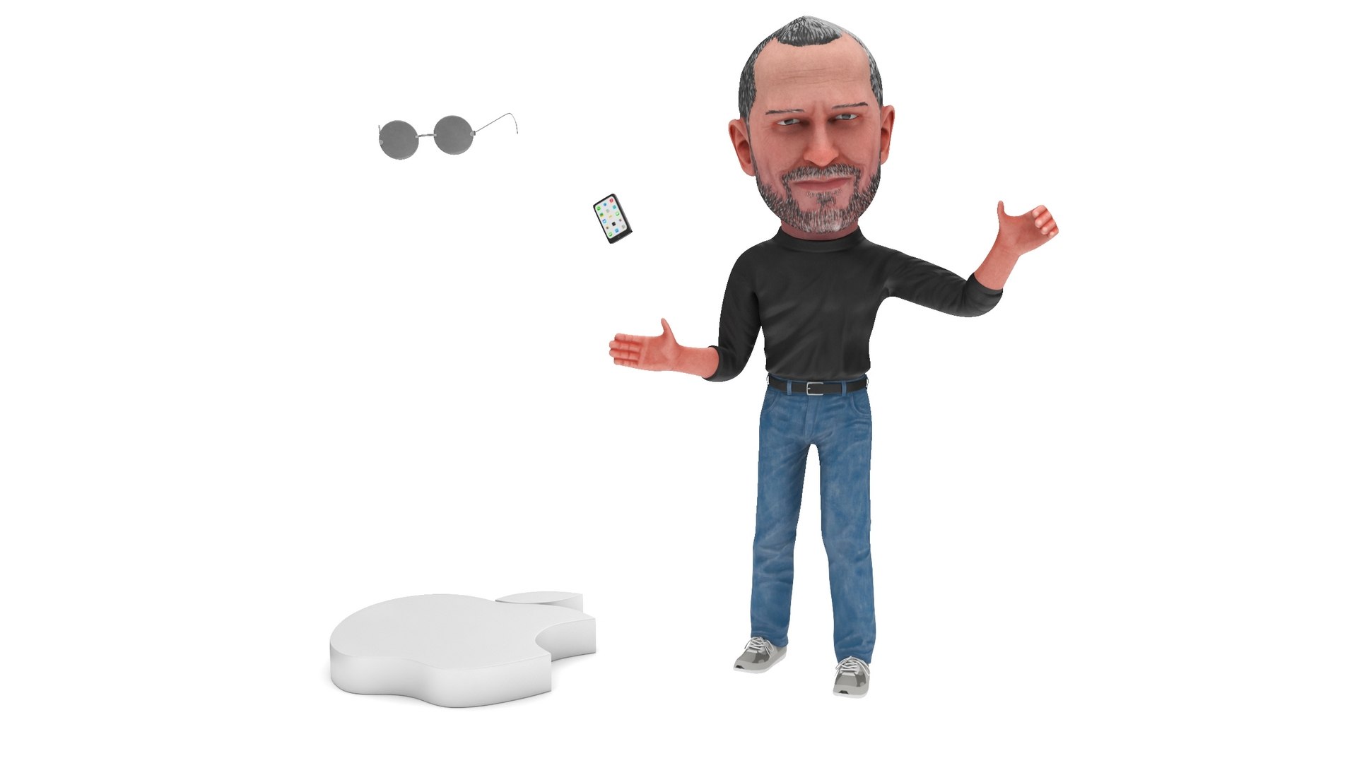 3D Steve Jobs Figurine Presentation Pose For 3D Print Model ...