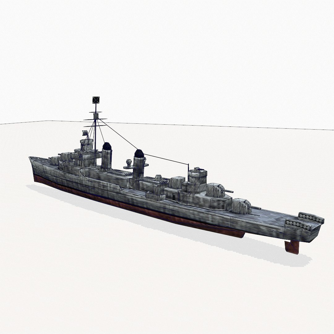 3d Model Fletcher Class Destroyers