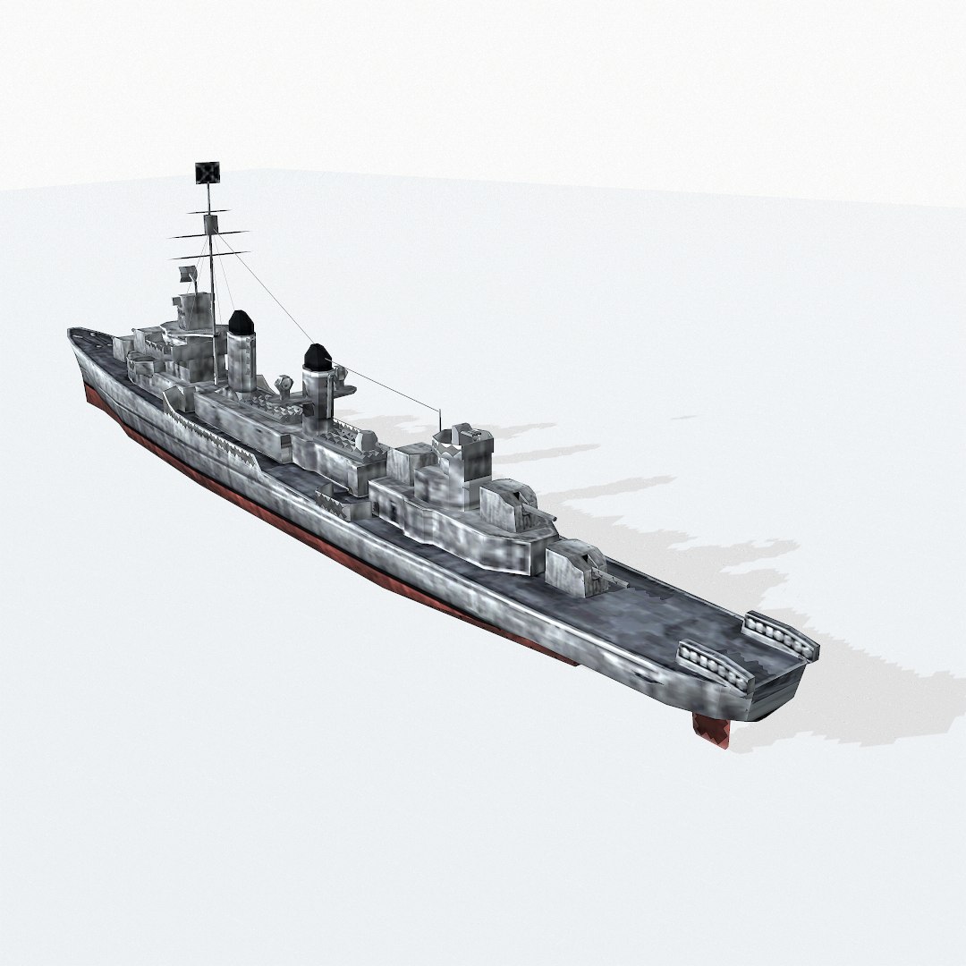 3d Model Fletcher Class Destroyers