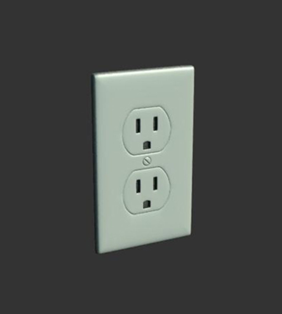 3d Model Wall Power Outlet
