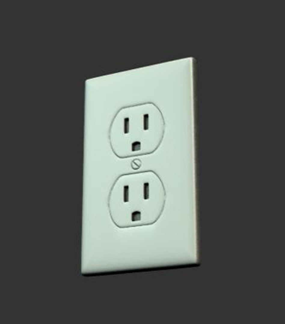 3d Model Wall Power Outlet
