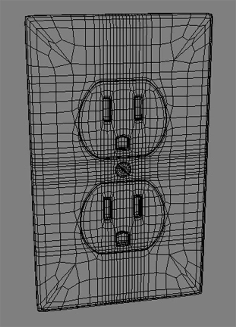 3d Model Wall Power Outlet