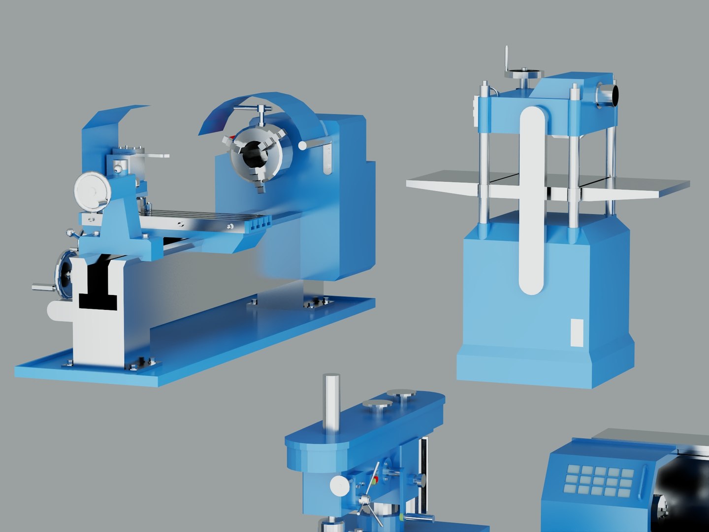 3D Model Max-V-RaIndustrial Drilling Milling Machine Tool Packy ...
