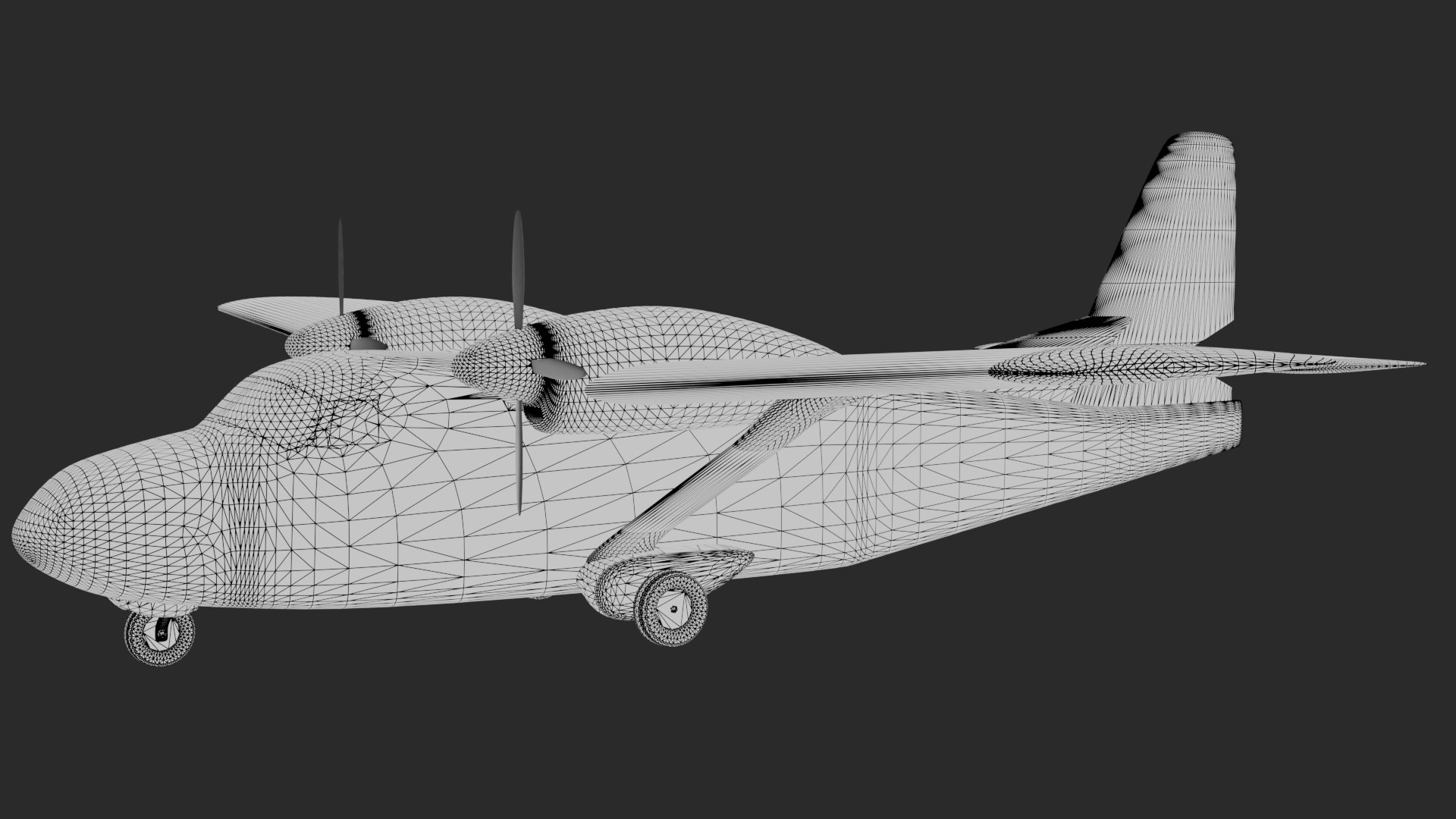 3D Realistic Fictional Twin-Prop Aircraft - TurboSquid 2351081