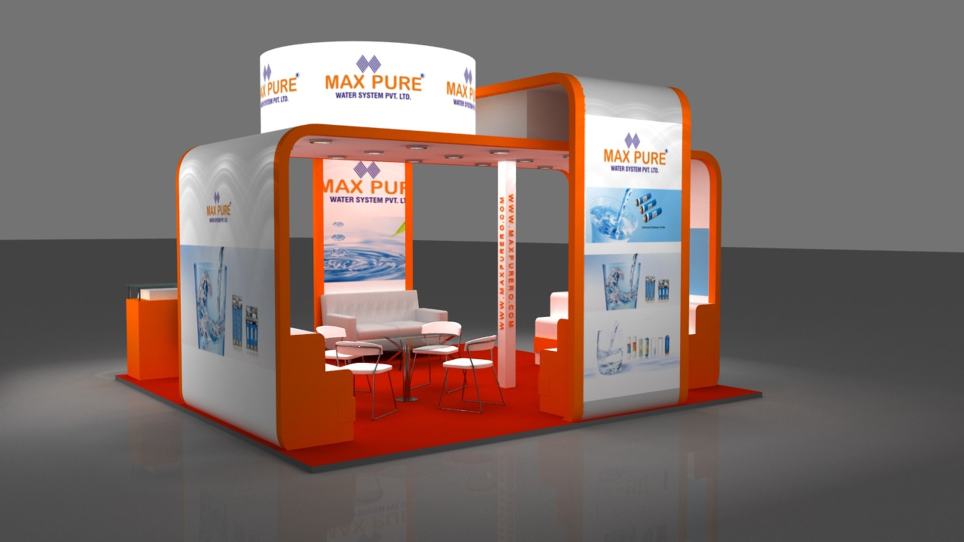 3D 4 Side open stand model - TurboSquid 1989389