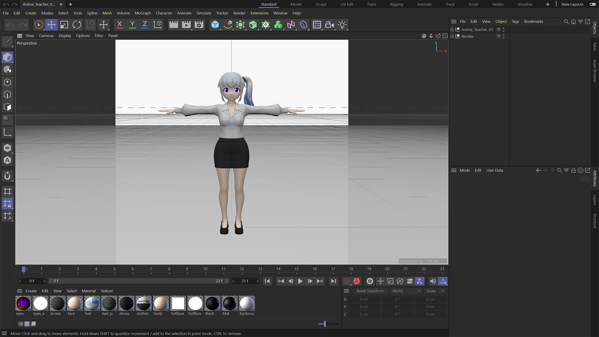 3D Anime Teacher V3 Model - TurboSquid 1853307