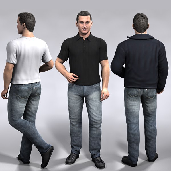 rigged dave realistic male 3d model