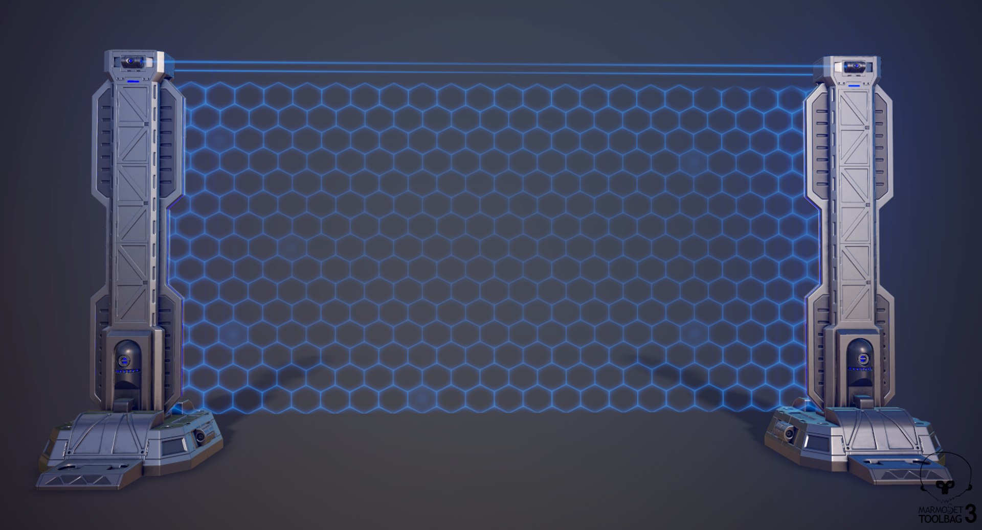 3D Sci-fi Power Fence Model - TurboSquid 1167401